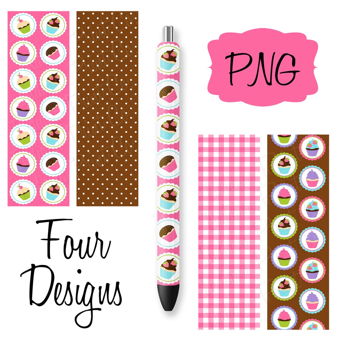 Cupcake Pen Wraps, Four Designs, Assorted, Inkjoy Epoxy Pen Wraps, Pen ...