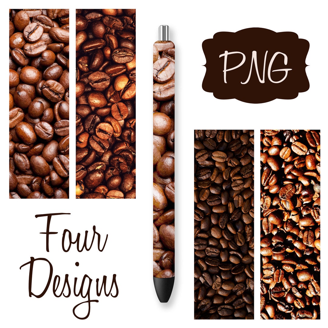 Coffee Beans Pen Wraps, Four Designs, Inkjoy Epoxy Pen Wraps, Pen Skins ...