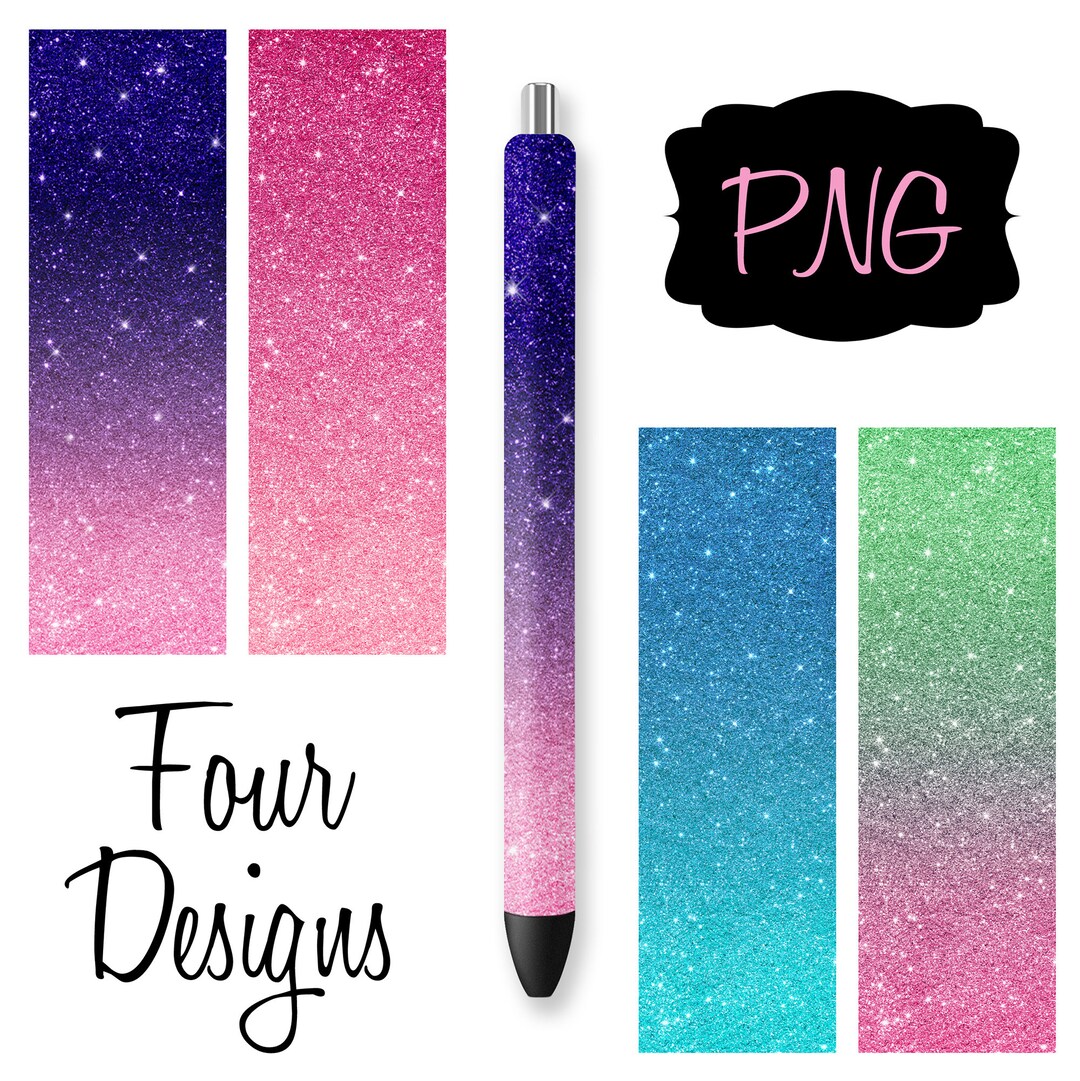 Ombre Glitter Pen Wraps, Four Designs, Assorted, Inkjoy Epoxy Pen Wraps ...