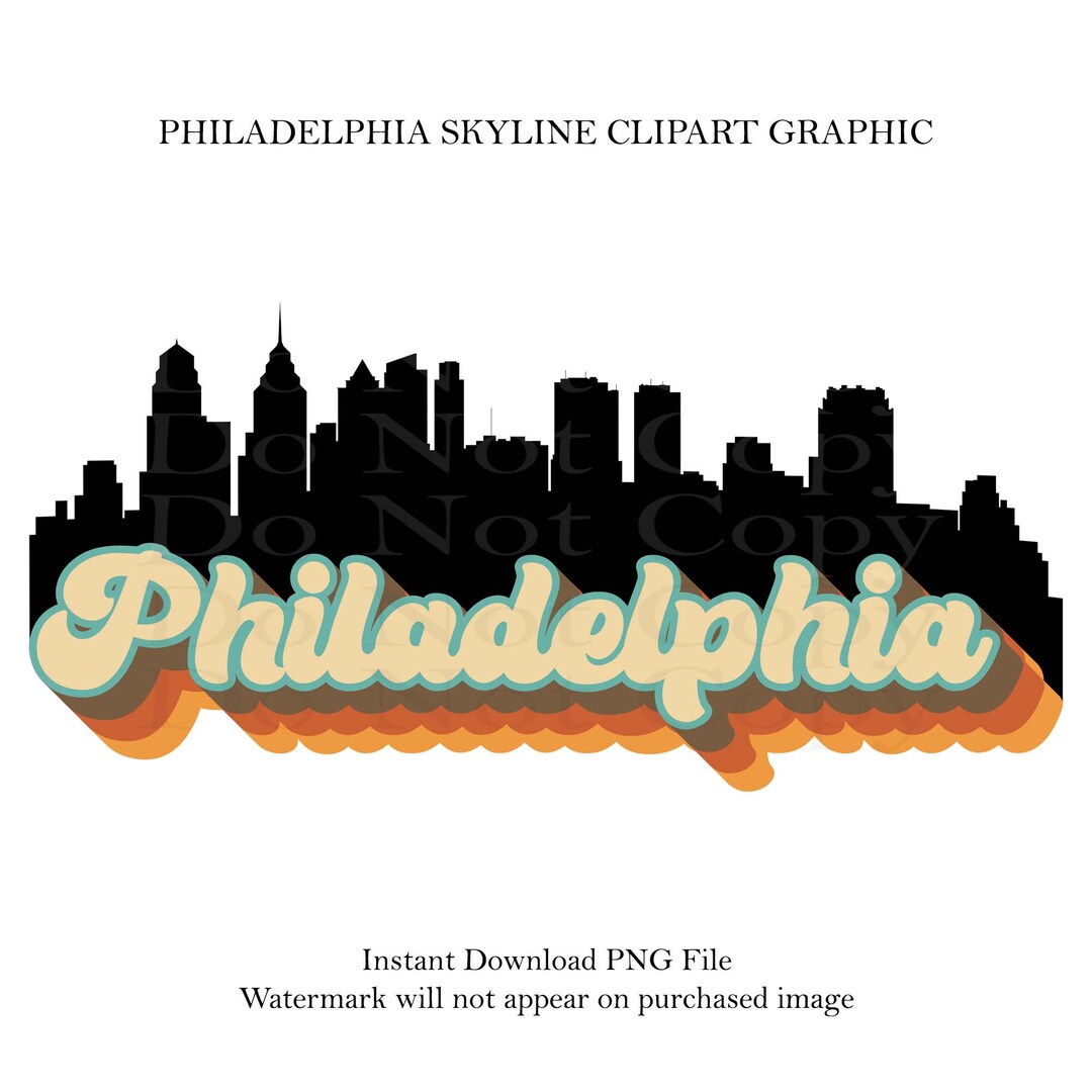 Retro Philadelphia City Skyline, Sublimation Design, Pennsylvania ...