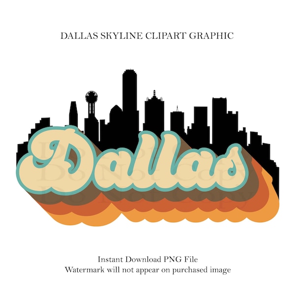 Dallas Skyline Png - Etsy