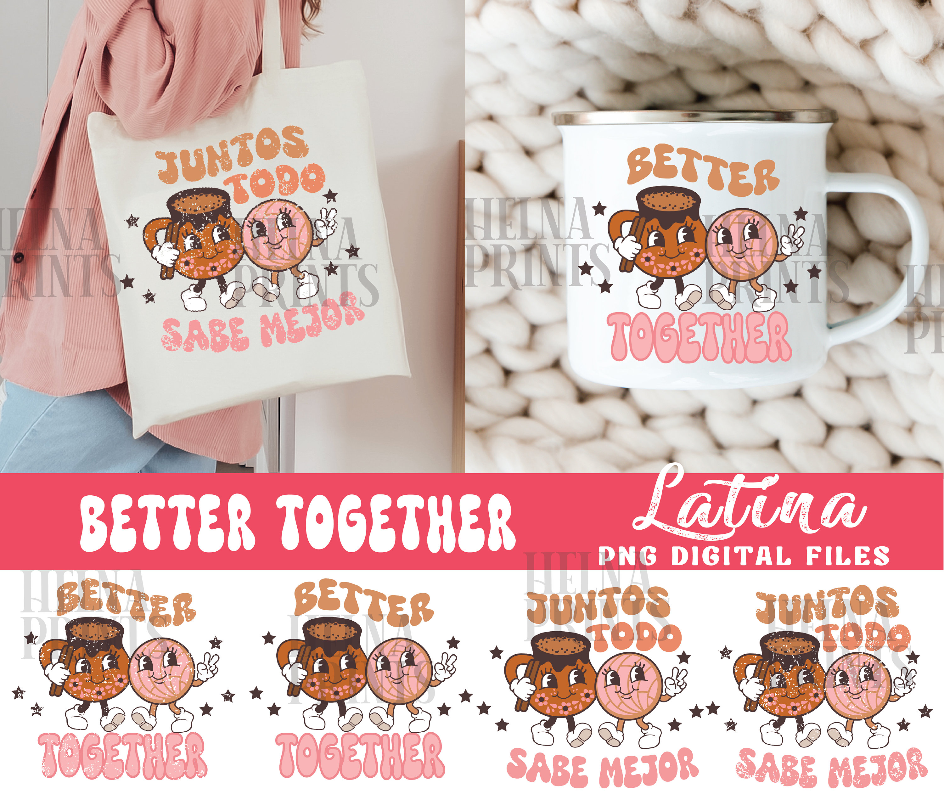 Better Together Pan Y Cafe PNG, Latino Design, Mexican Conchas Y ...