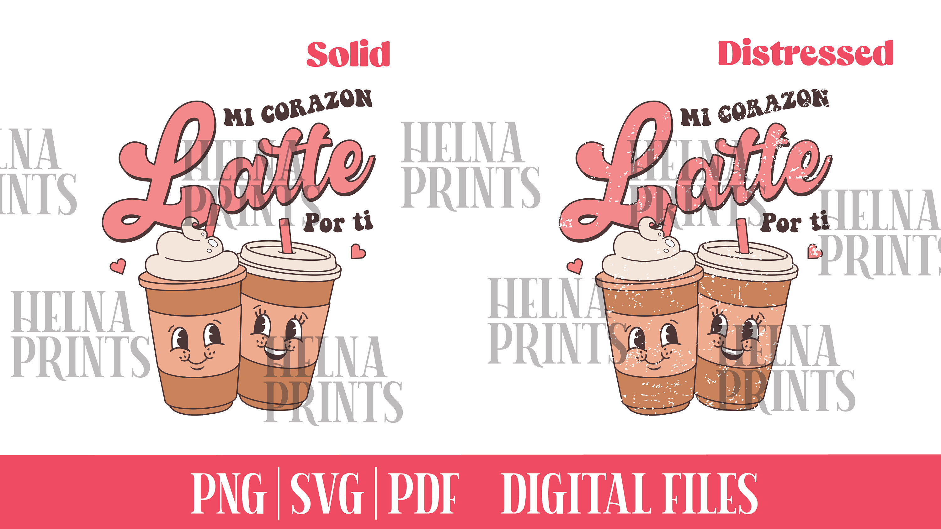Mi Corazon Late PNG SVG PDF Latina Svg Latte Svg - Etsy