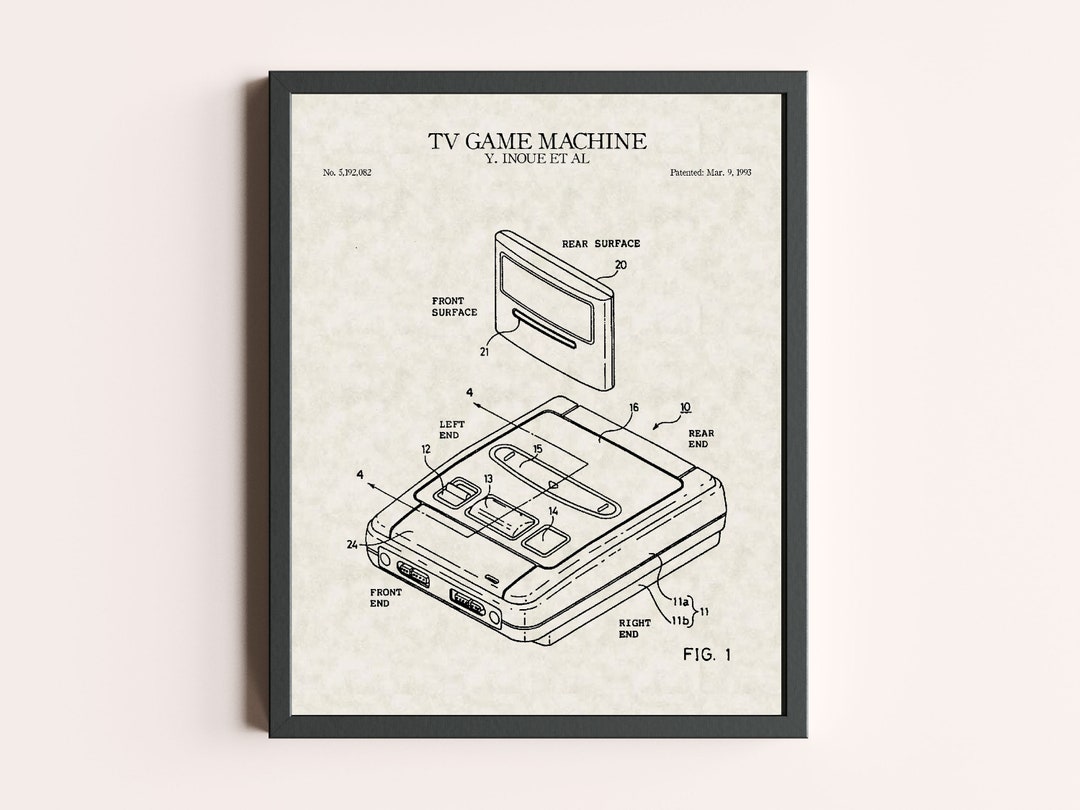 Super Nintendo Entertainment System Super Famicom (SNES) Console Patent ...