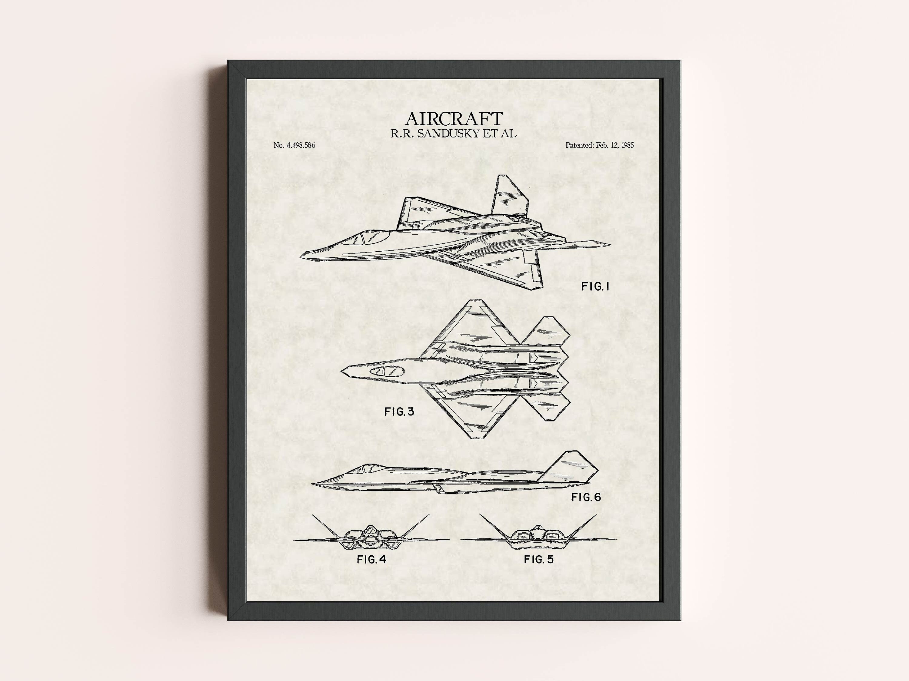 Northrop F23 Fighter Stealth Aircraft Patent Print | Vintage Airplane ...