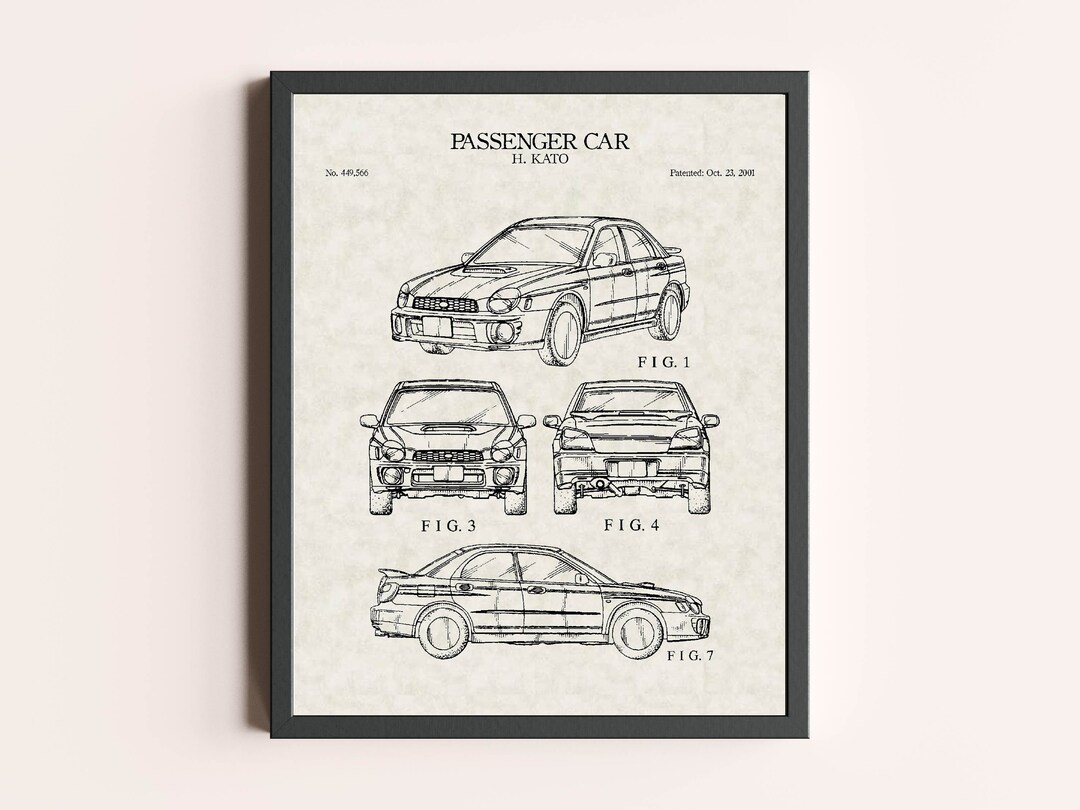 Subaru WRX Patent Print | Vintage Automobile Wall Art | Car Patent ...