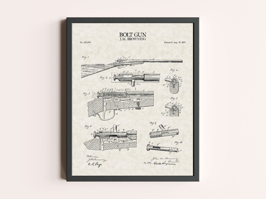 Winchester Rifle Patent Print Vintage Rifle Art Vintage Rifle Print ...