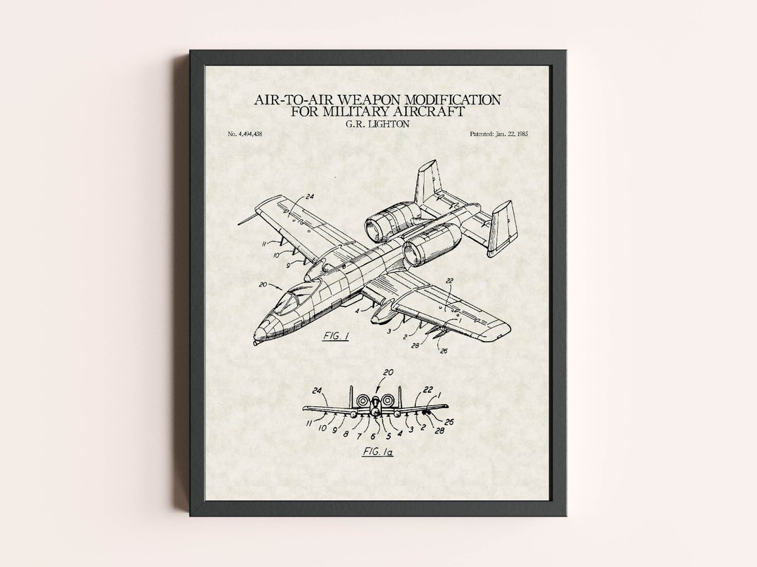 A10 Warthog Aircraft Patent Print | Vintage Airplane Wall Art | Patent ...