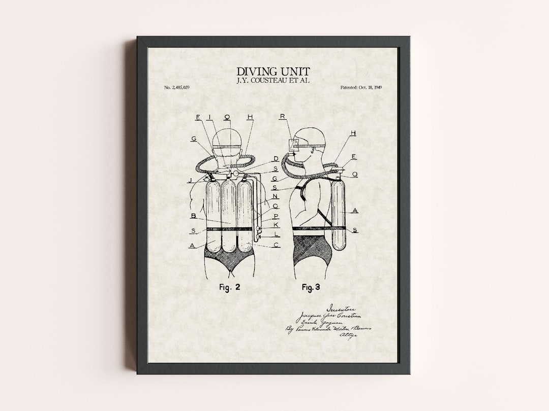 Scuba Diving Suit Patent Print | Scuba Print | Diving Print | Vintage ...