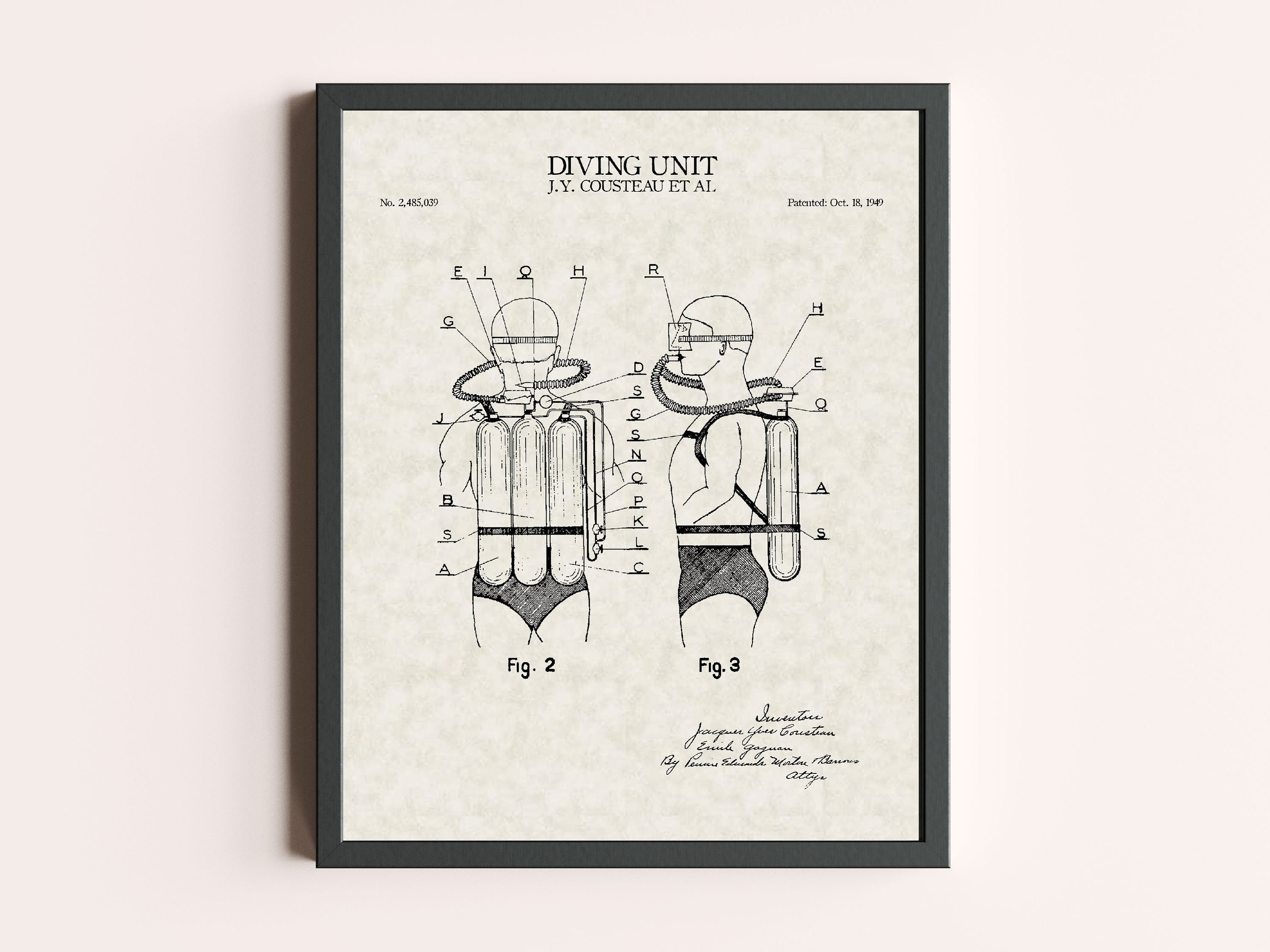 Scuba Diving Suit Patent Print Scuba Print Diving Print Vintage Wall ...