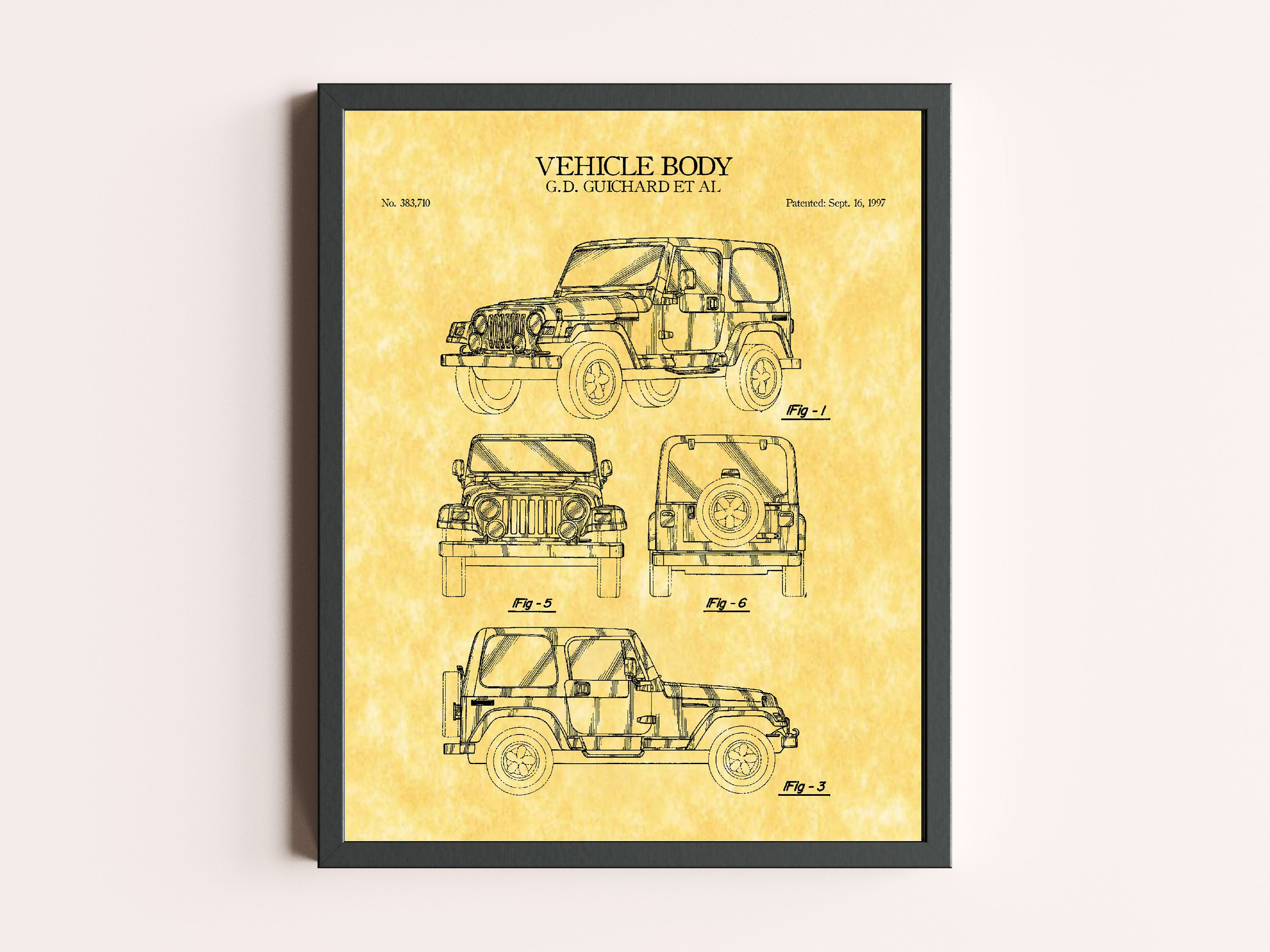 Jeep Vehicle Patent Print | Vintage Automobile Wall Art | Patent Art ...