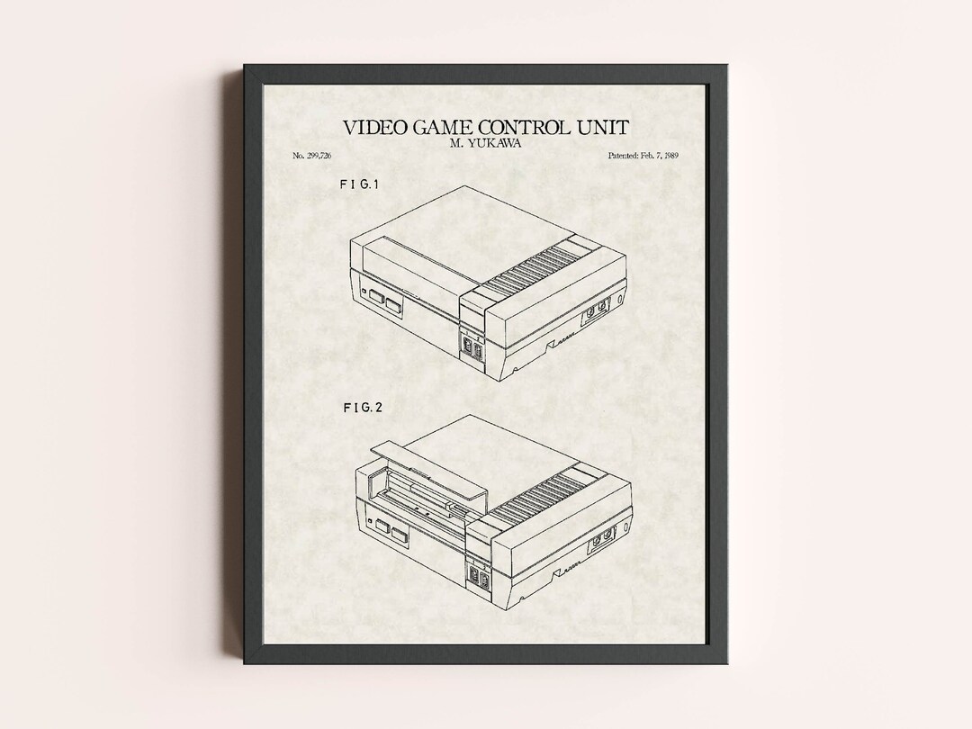 Nintendo Entertainment System (NES) Console Patent Print | Video Game ...