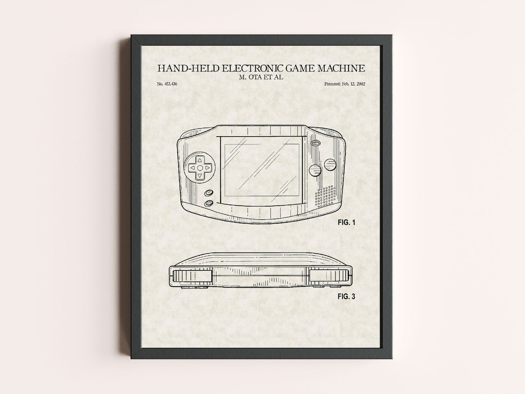 Game Boy Advance Patent Print | Retro Gaming Patent Art Print ...
