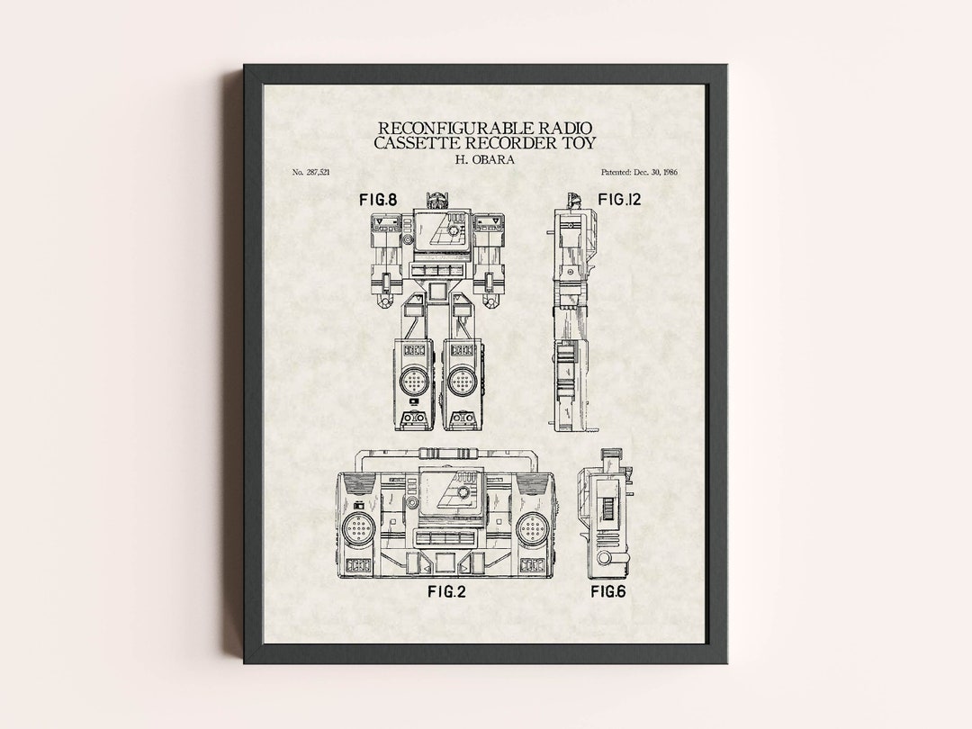 Transformers Blaster Patent Print | TV Cartoon Print | Transformer Fan ...