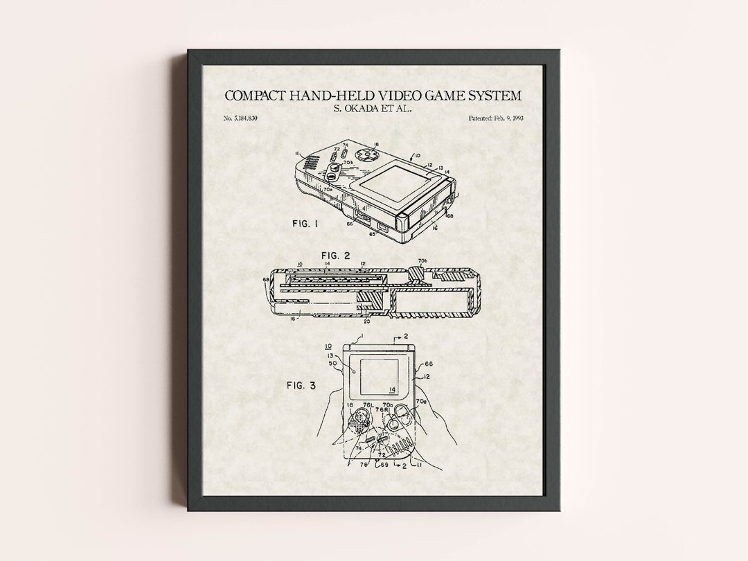 Game Boy Patent Print | Retro Gaming Patent Art Print | Nintendo Game ...