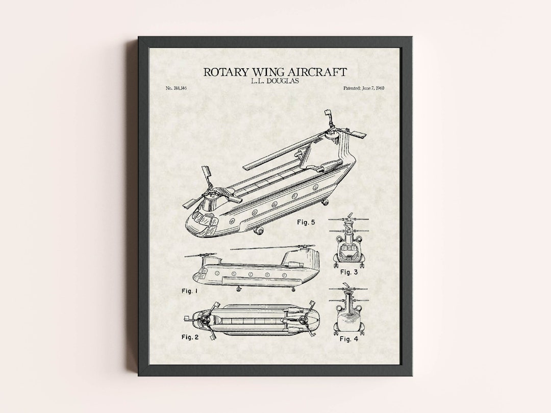 Chinook Helicopter Patent Print | Aircraft Patent Print | Vintage ...