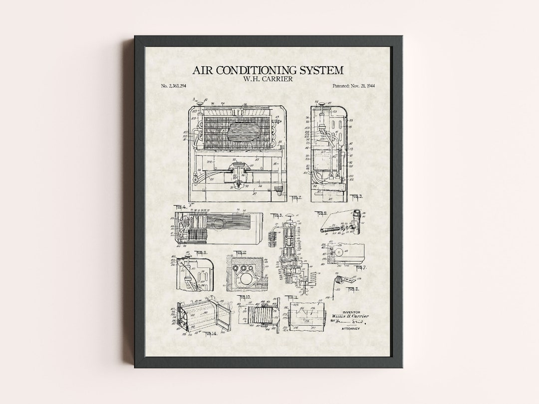 Air Conditioner 1944 Patent Print | Vintage HVAC Wall Art | Cooling ...