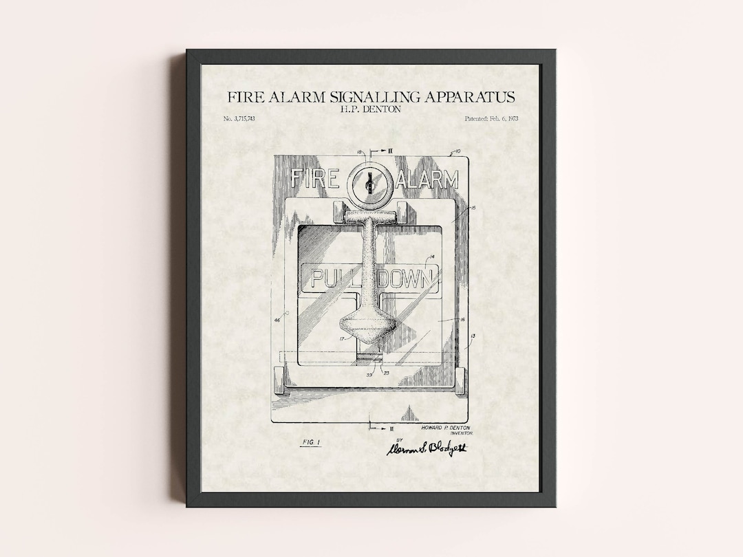 Fire Alarm Patent Print | Firefighter Art Print | Fire Safety Print ...