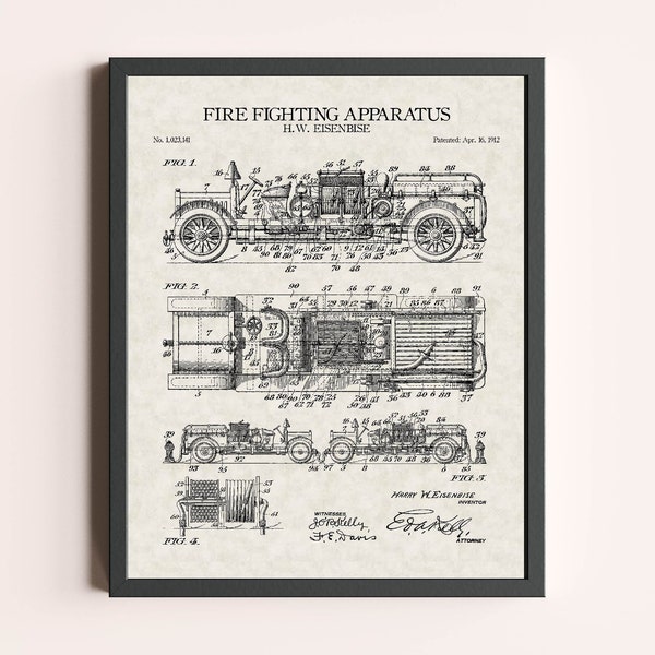 Fire Engine Art - Etsy