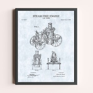Fire Truck Steam Fire Engine 1896 Patent Print Vintage Fire Engine Art ...