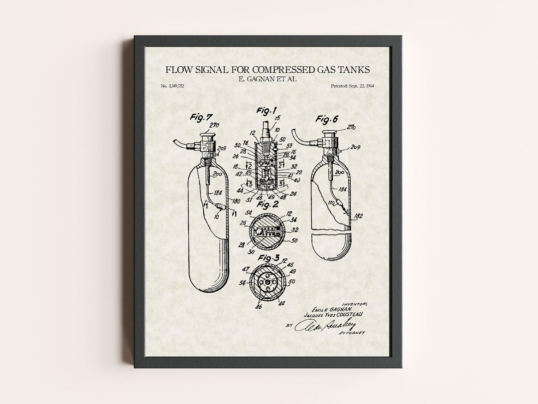 Scuba Diving Tanks Patent Print | Scuba Print | Diving Print | Vintage ...