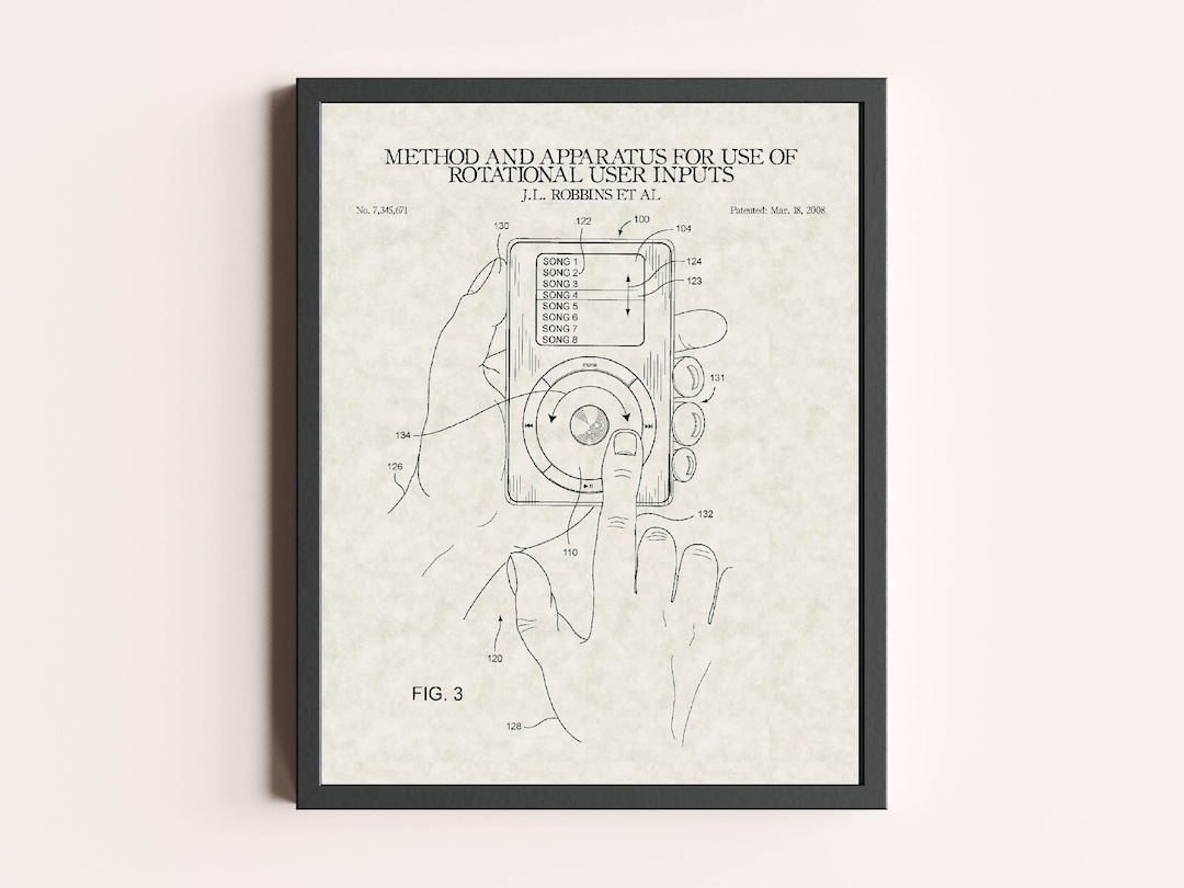 Apple Ipod Patent Print | Vintage Wall Art | Patent Art | Home Decor ...