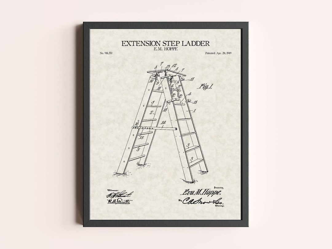 Step Ladder Patent Print | Tools Print | Vintage Patent Art | Home ...