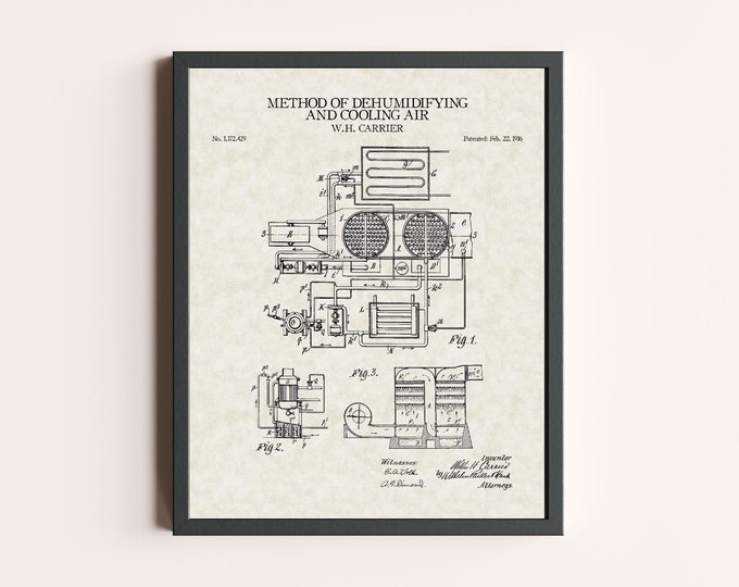 Air Conditioning Unit Patent HVAC Dehumidifying and Cooling Air ...