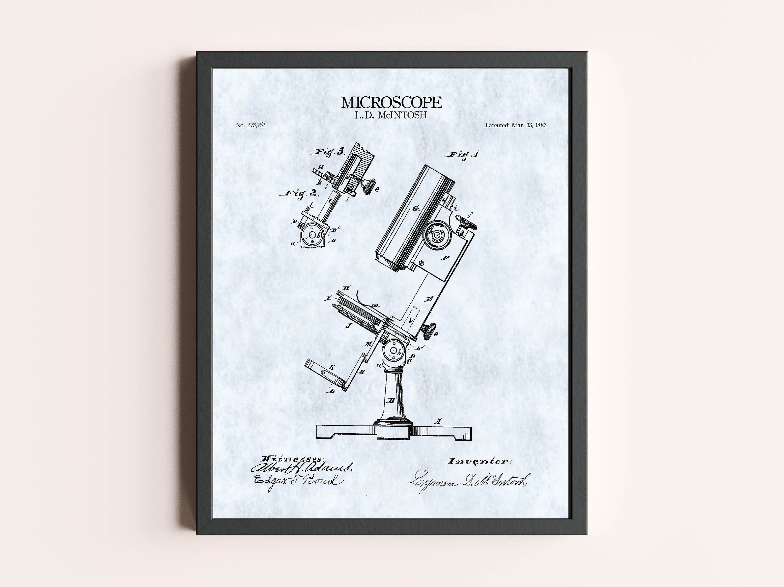 Microscope Patent Print | Science Print | Vintage Wall Art | Patent Art ...