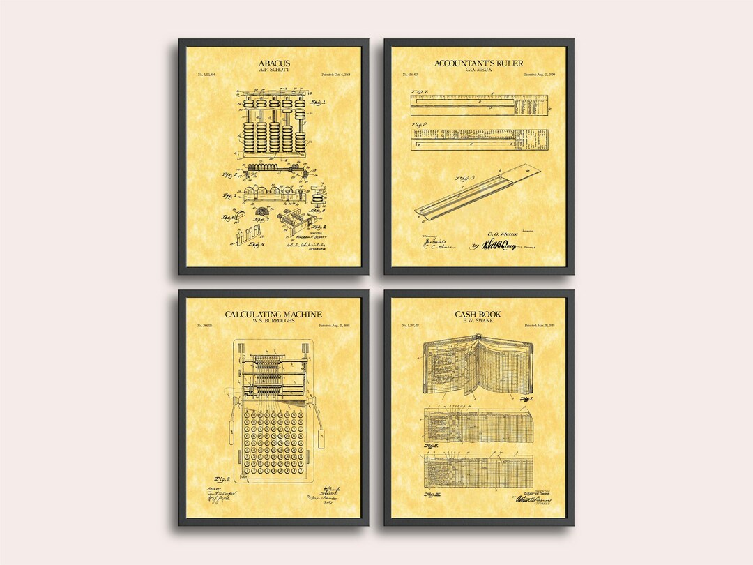 Accountant Set of 4 Patent Print | Accountant Art Print | Patent Wall ...
