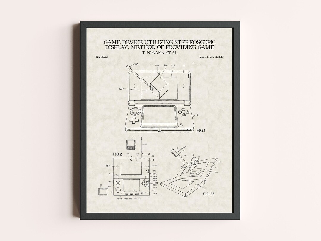 Game Boy 3DS Patent Print | Retro Gaming Patent Print | Nintendo Game ...