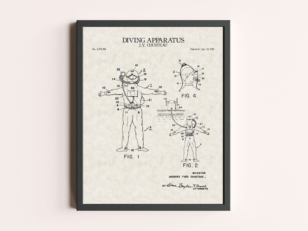 Scuba Diving Suit Patent Print | Scuba Print | Diving Print | Vintage ...