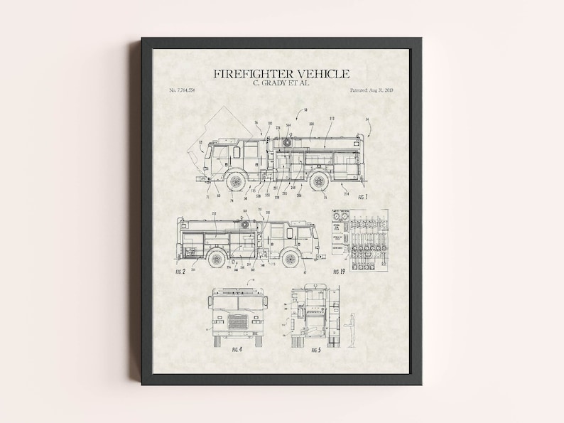 Fire Truck 2010 Patent Print Modern Fire Engine Art Print - Etsy
