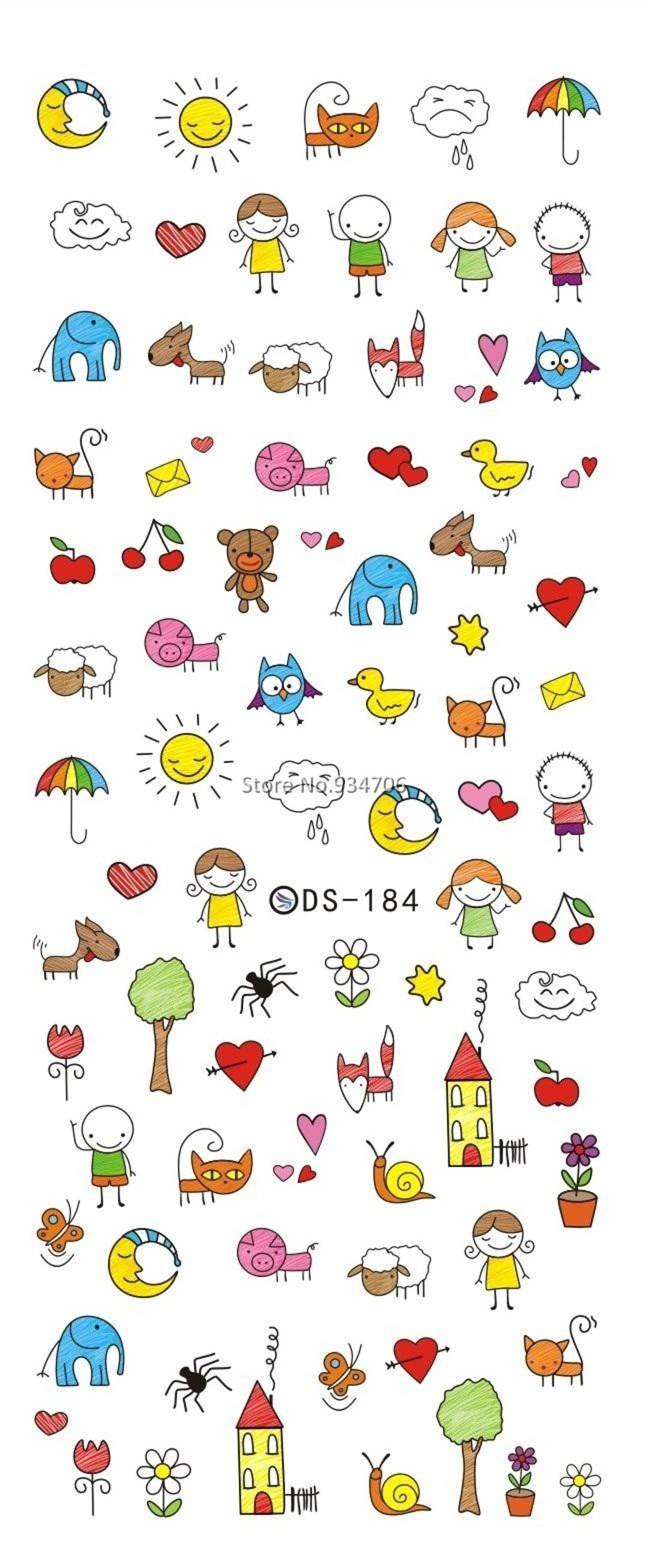 DS-184 Water Transfer Watermark Pretty Designs Art Decal Sticker ...
