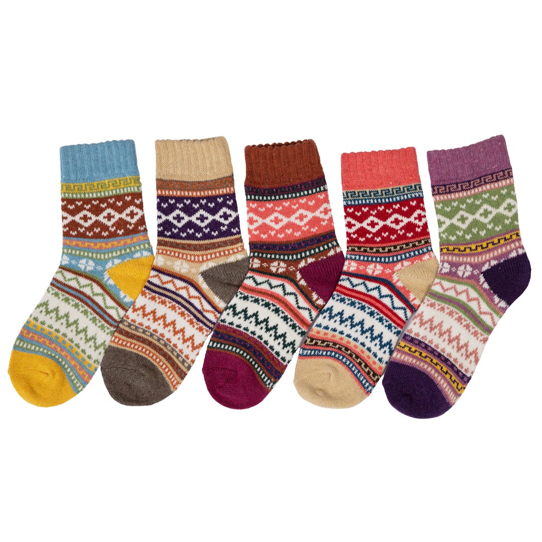 Set of 5 Pairs of Trendy Vintage Style Spring/winter Socks - Vintage ...
