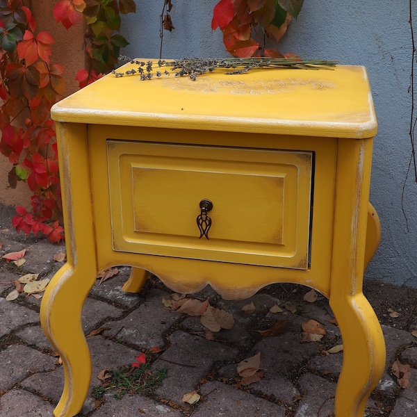 Yellow Bedside Table - Etsy