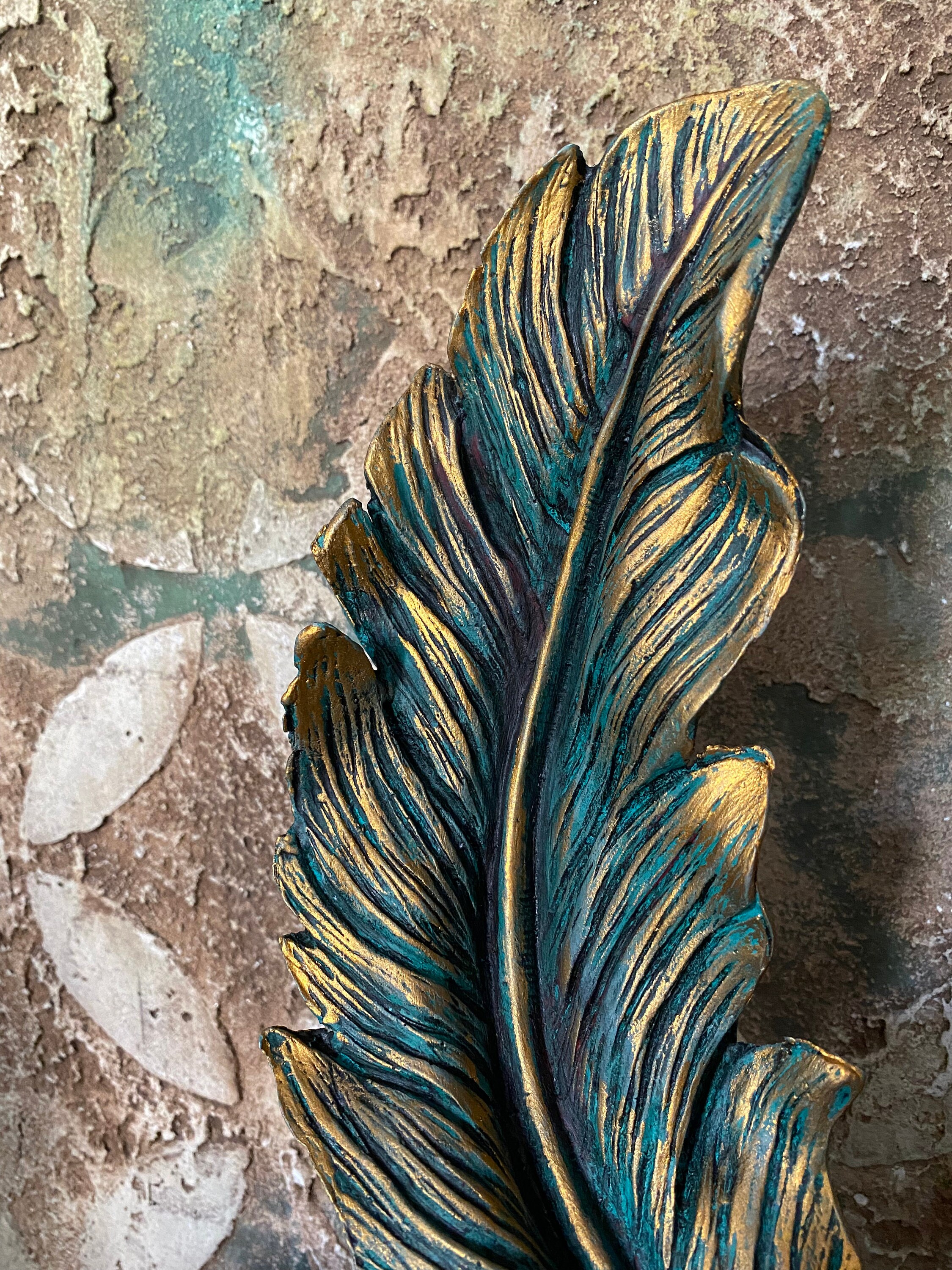 Feather Sculpture Decorative Objects Bohemian Bookshelf - Etsy