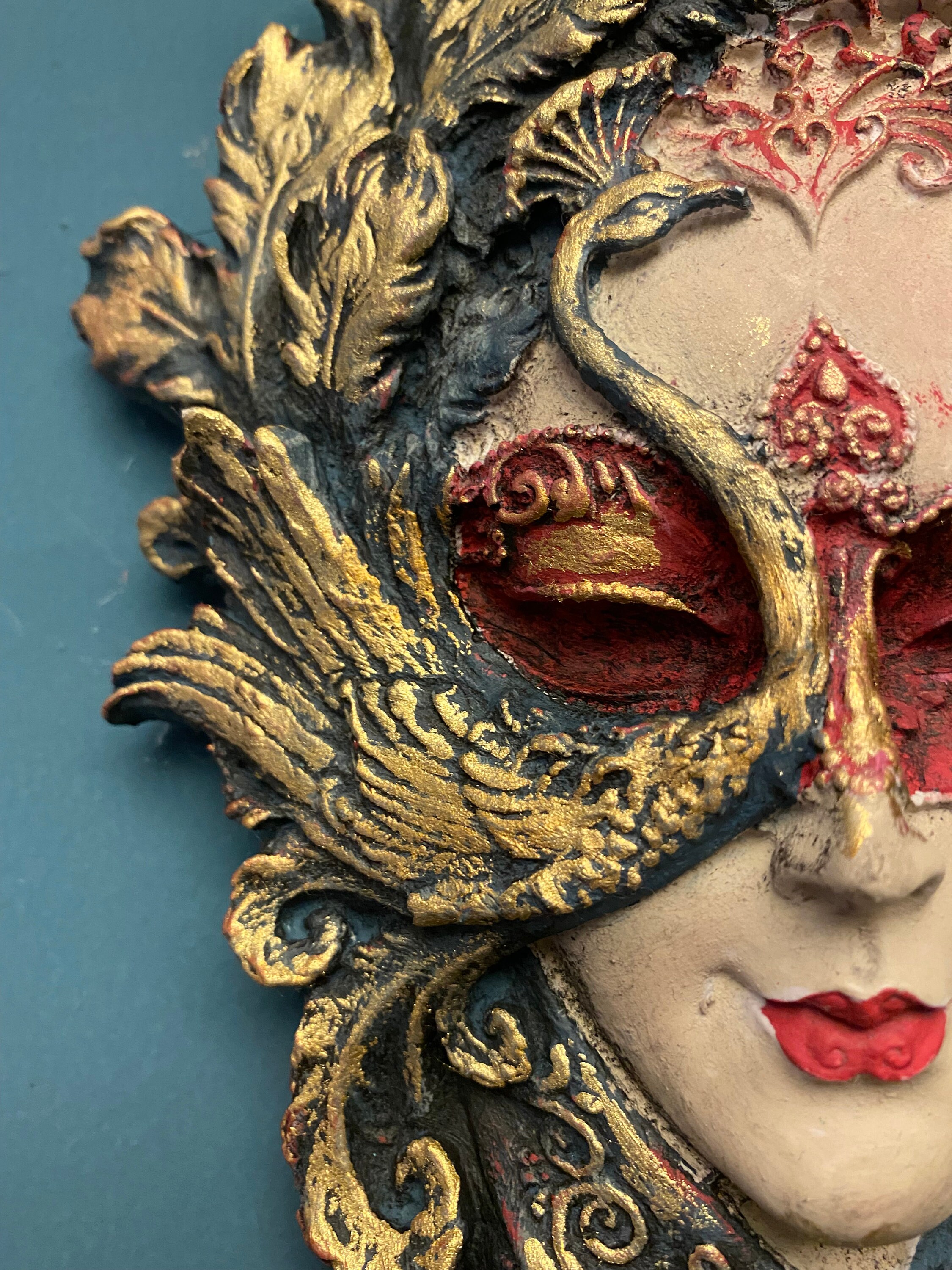 Peacock Venetian Mask Statue Mask Christmas Decorative - Etsy