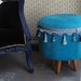 Turkish Turquoise Velvet Fabric Decorative Pouffe and 2 FREE - Etsy
