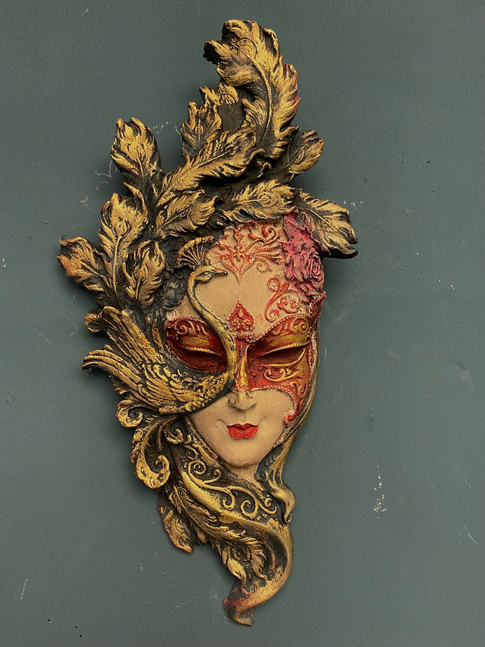 Peacock Venetian Mask Statue Mask Christmas Decorative - Etsy