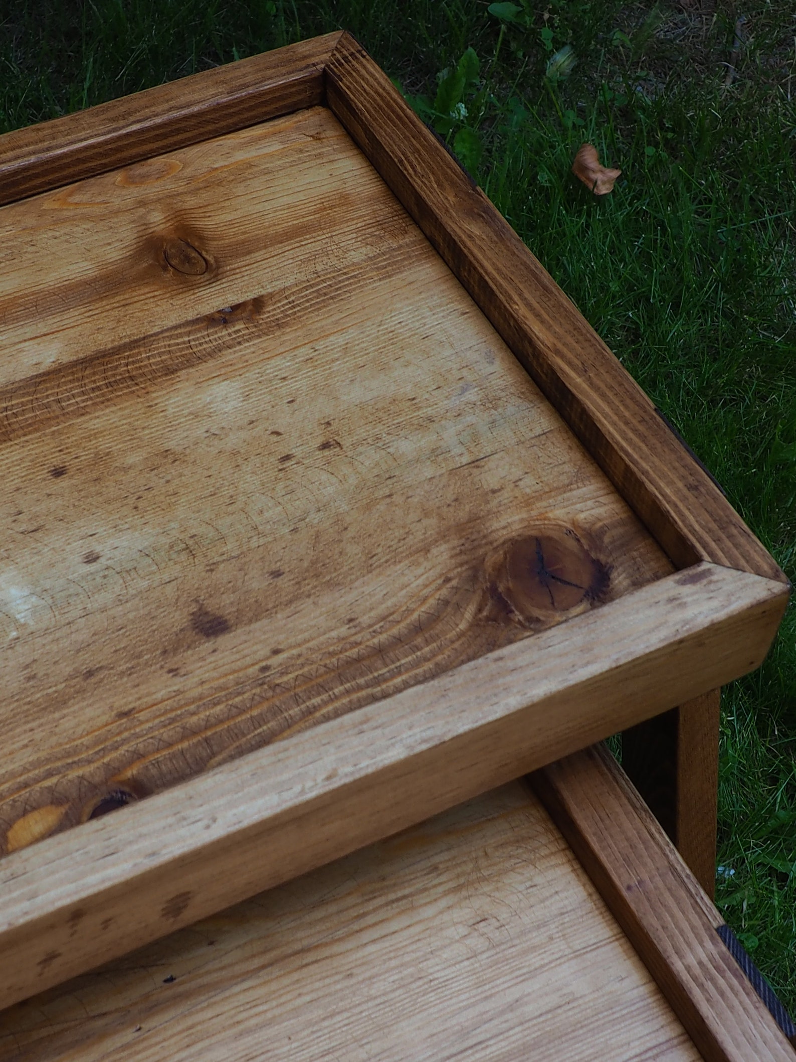 Set of 2 Side Table Made of Pine Wood Natural Colour - Etsy
