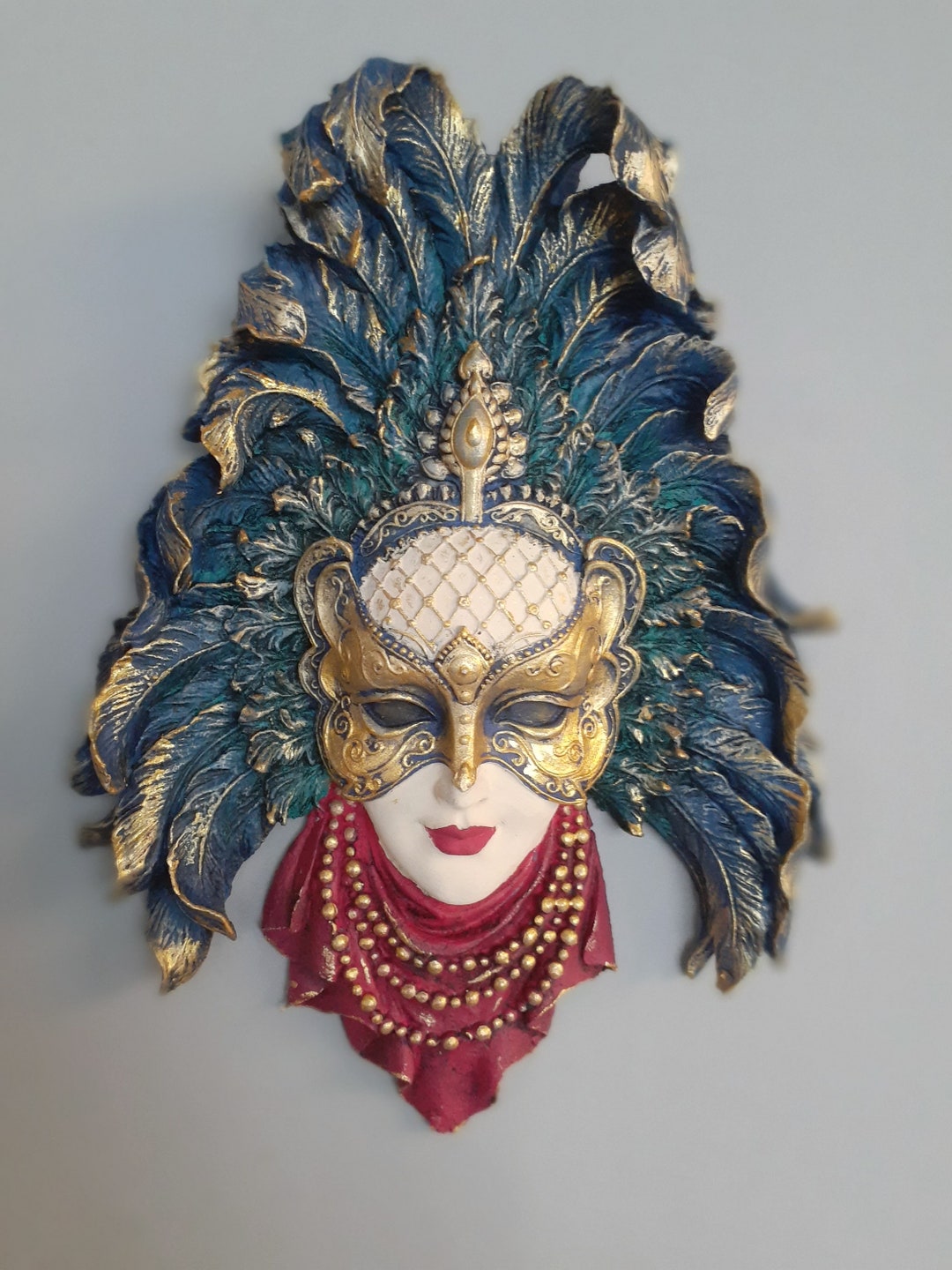 Peacock Venetian Mask Statue - Mask Christmas - Decorative Mask - Mask ...