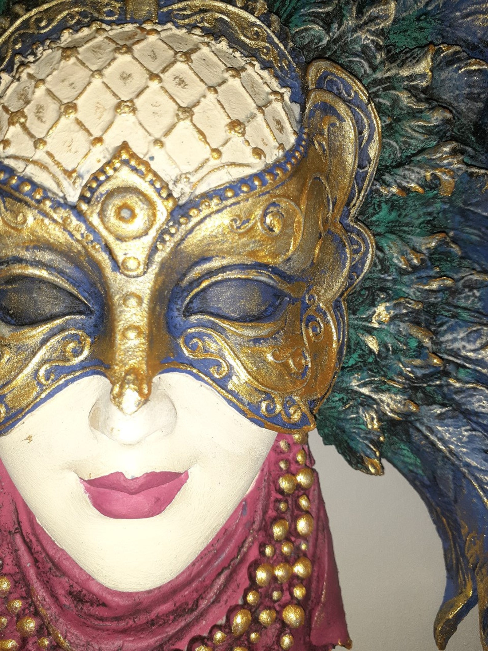 Peacock Venetian Mask Statue Mask Christmas Decorative Mask Mask Object ...