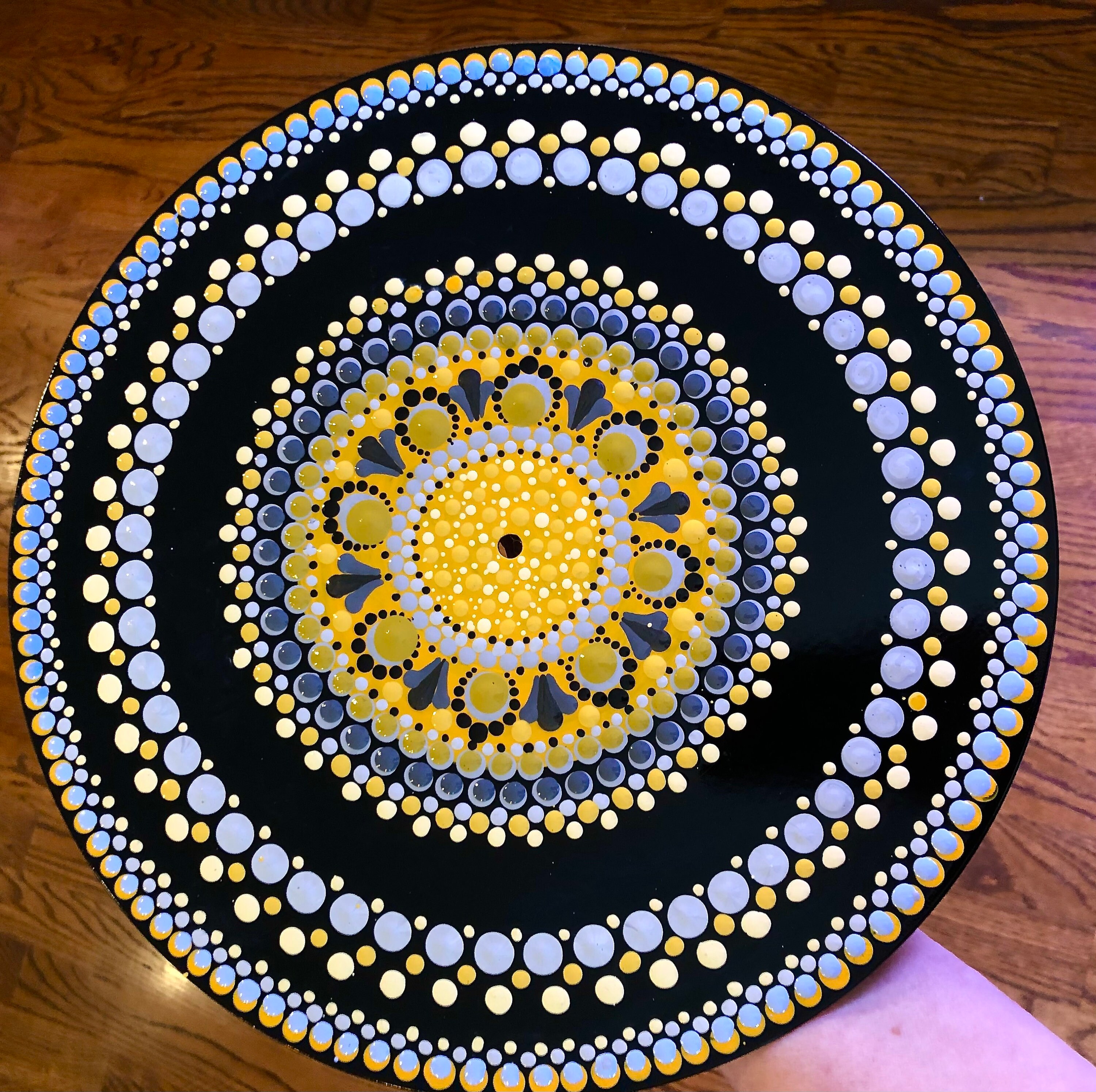 Sunny Dot Art Mandala on a Vintage Vinyl Record Record Art - Etsy
