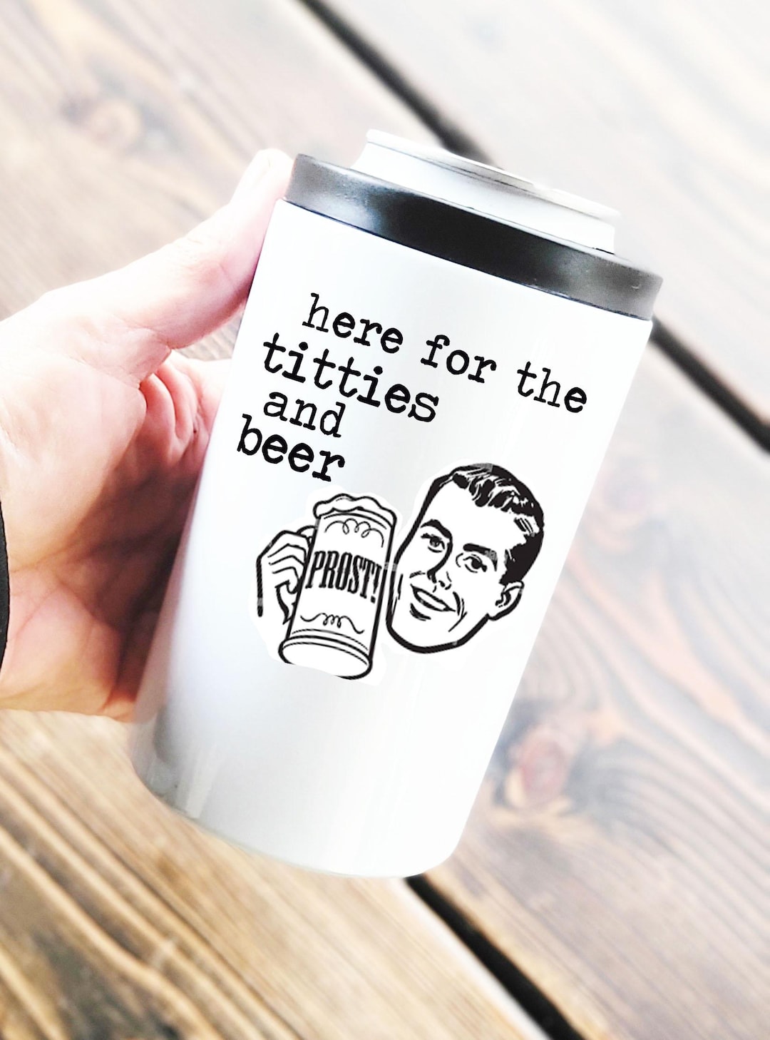 Here for the Titties and Beer. 12 Oz Can Cooler Tumbler W/dual Lids ...
