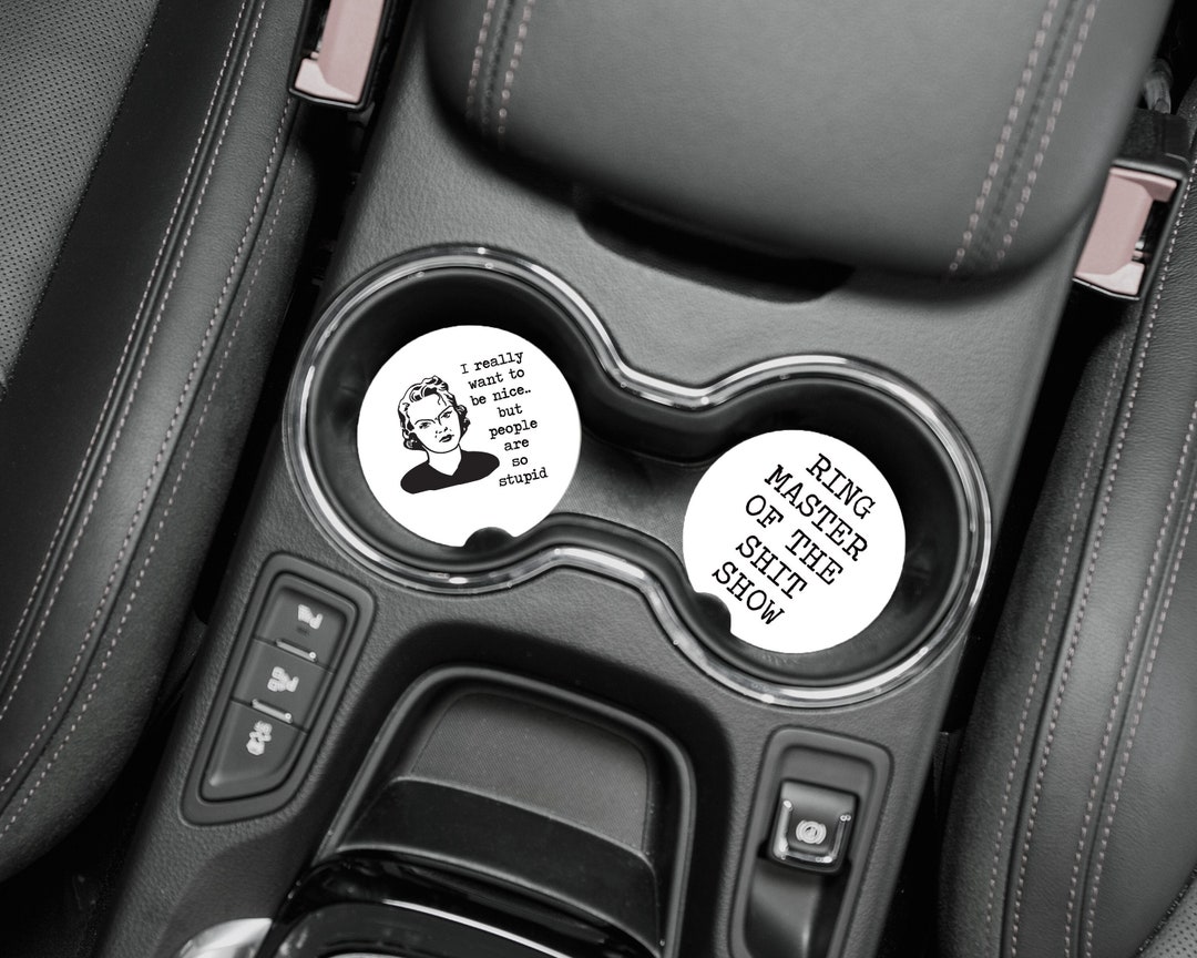 Funny, Inappropriate Stone Car Cup Holder Coasters.. Gag Gift, White ...
