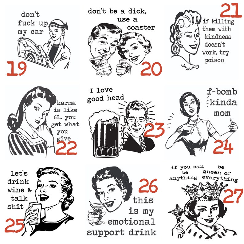 Funny, Inappropriate Stone Car Cup Holder Coasters.. Gag Gift, White ...