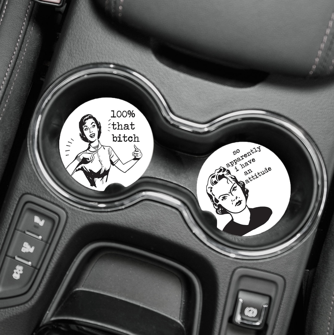 Funny, Inappropriate Stone Car Cup Holder Coasters.. Gag Gift, White ...