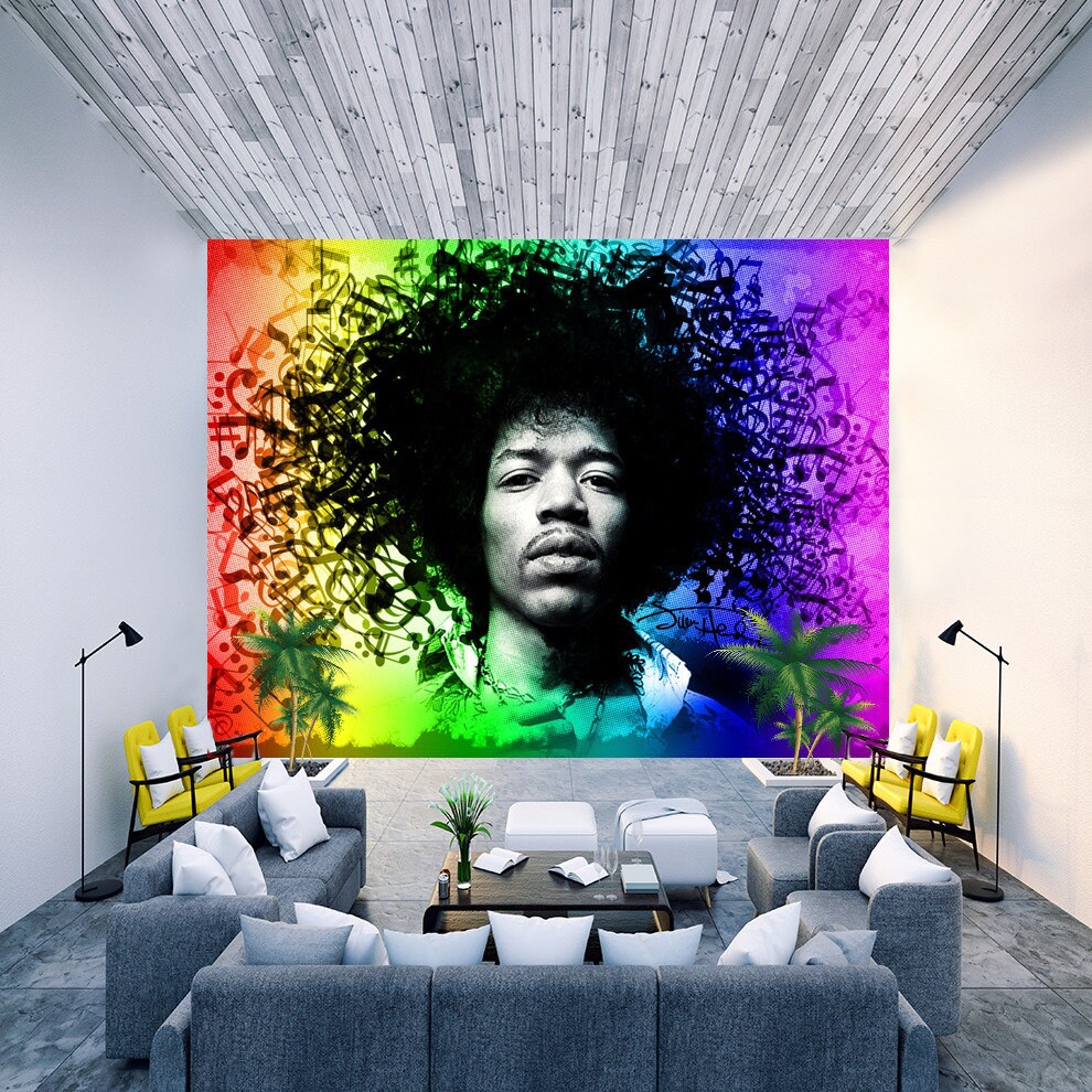 Fototapete Vlies Tapete Musik Musiker Jimi Hendrix Psychodelic | Etsy