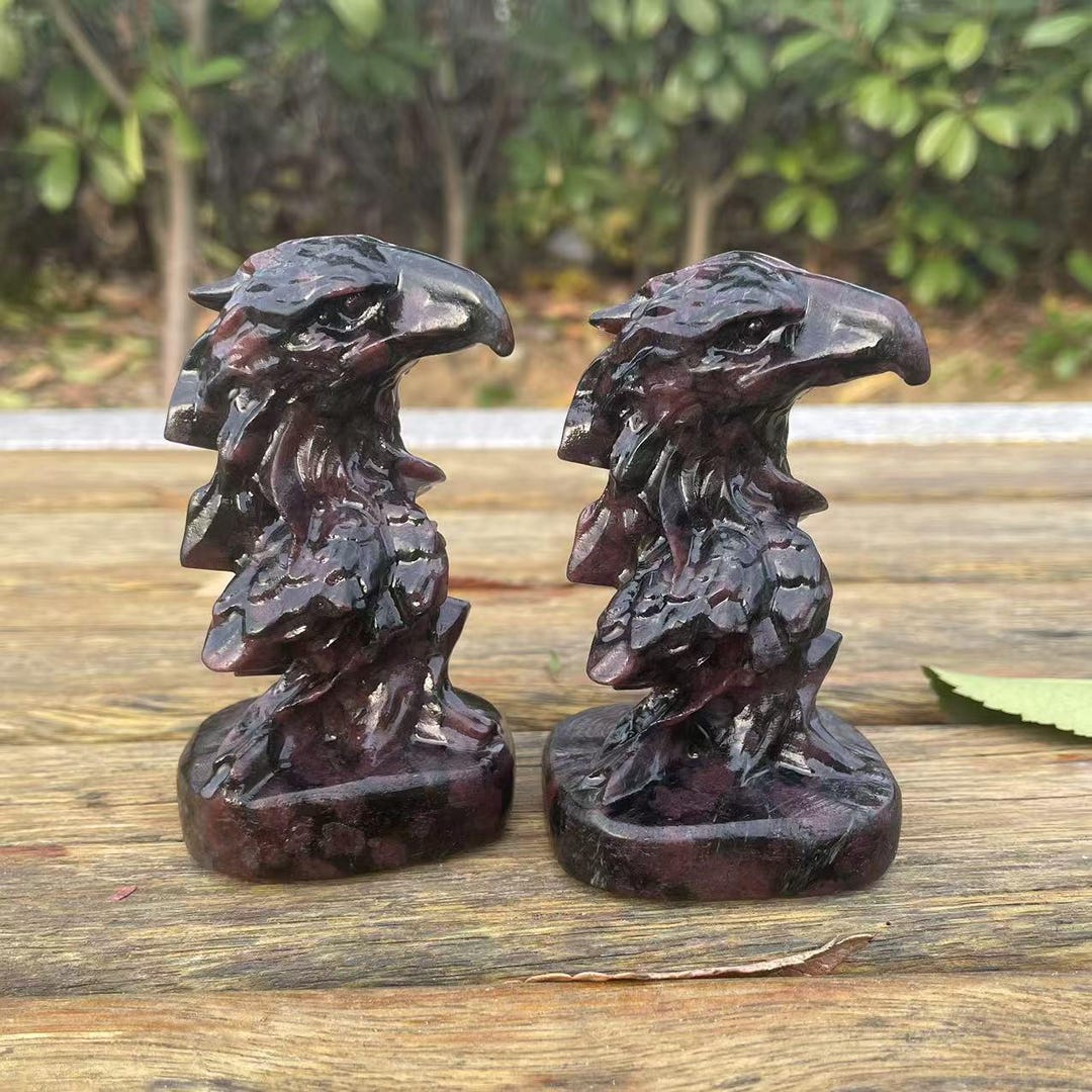 Garnet Eagle Head Carving|crystal Garnet Animal Eagle Head Statue ...
